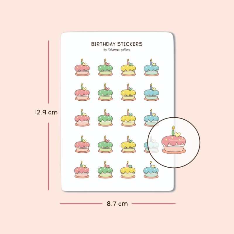 Birthday Hari Jadi Hari Lahir Sticker Sheet Icon Bujo Planner | Shopee ...