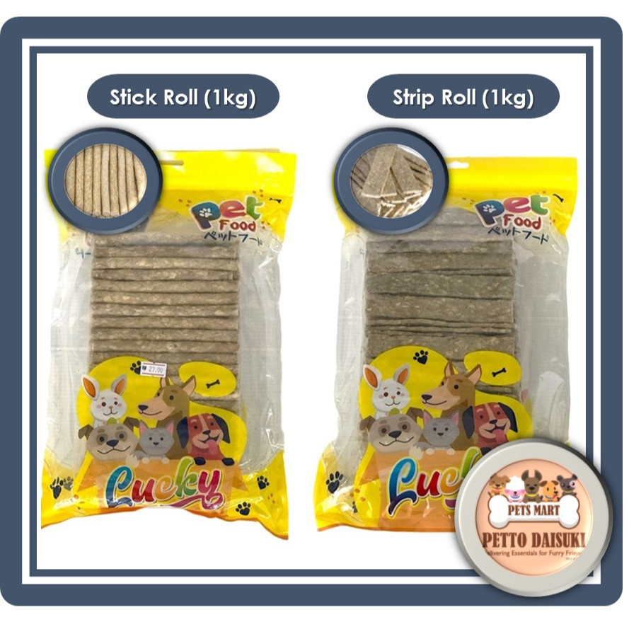 RAWHIDE Munchy Strip Roll & Munchy Stick Roll 1kg (BEST BUY) | Shopee ...