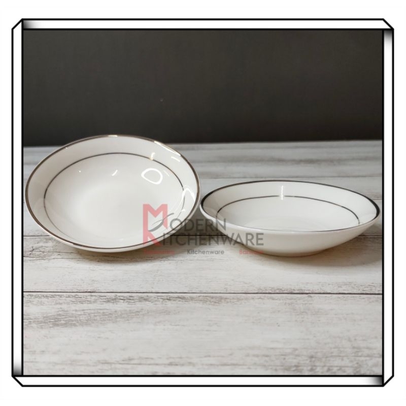 (MKitchenware)4 inch 10cm Ceramic Gold Line Sauce Dish Soya Dish ...