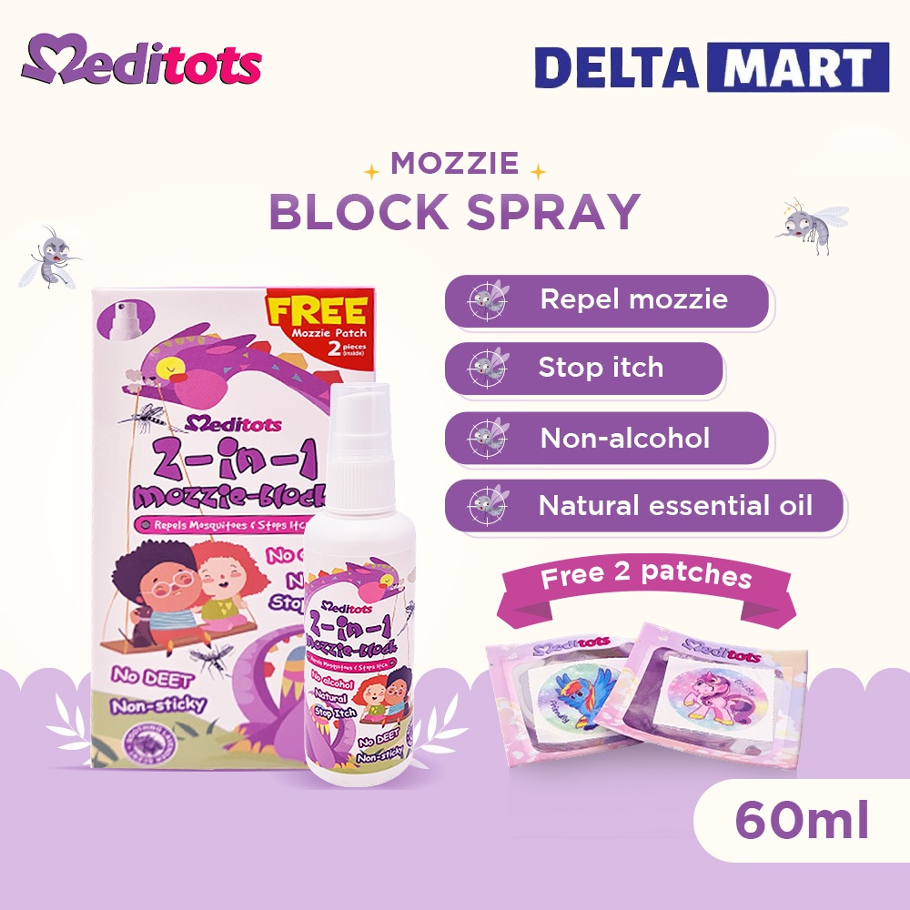 Meditots Mosquito Repellent Mozzie Block Spray 100% Natural (60ml) [Exp ...