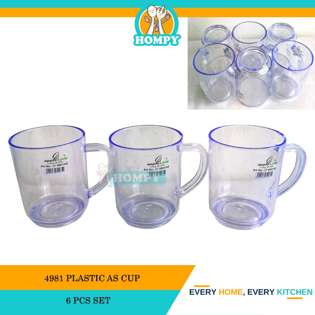 Applelady Plastic Transparent Mug | AS Plastic Cup | Cawan Plastik ...