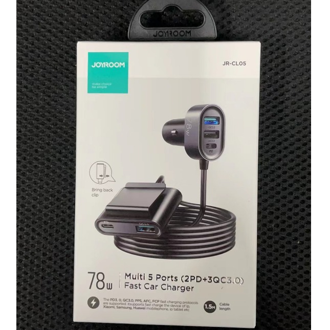 JOYROOM JR-CL05 78W 5 MULTU-PORT (2PD+3QC) 3.0 FAST CAR CHARGER ...