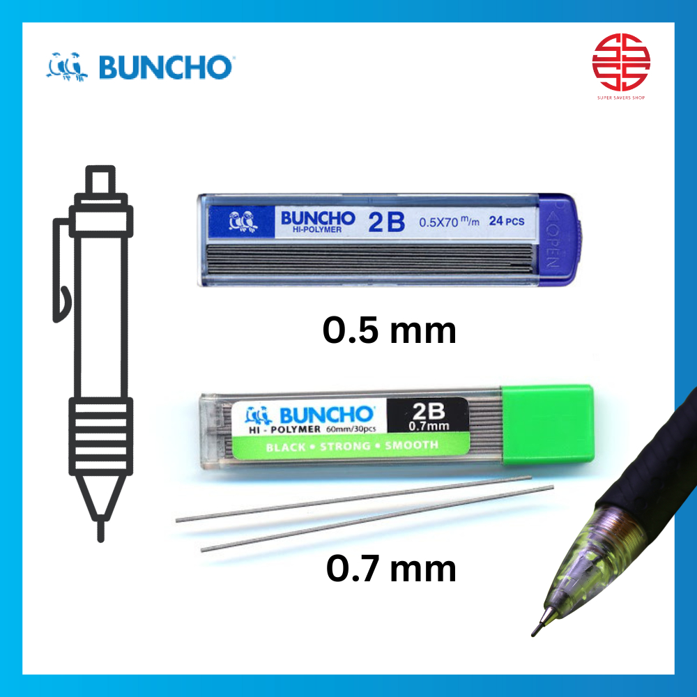 [Super SaverS] Buncho 0.5mm/0.7mm 2B Isian Mata Pensel/Pencil Lead Hi ...