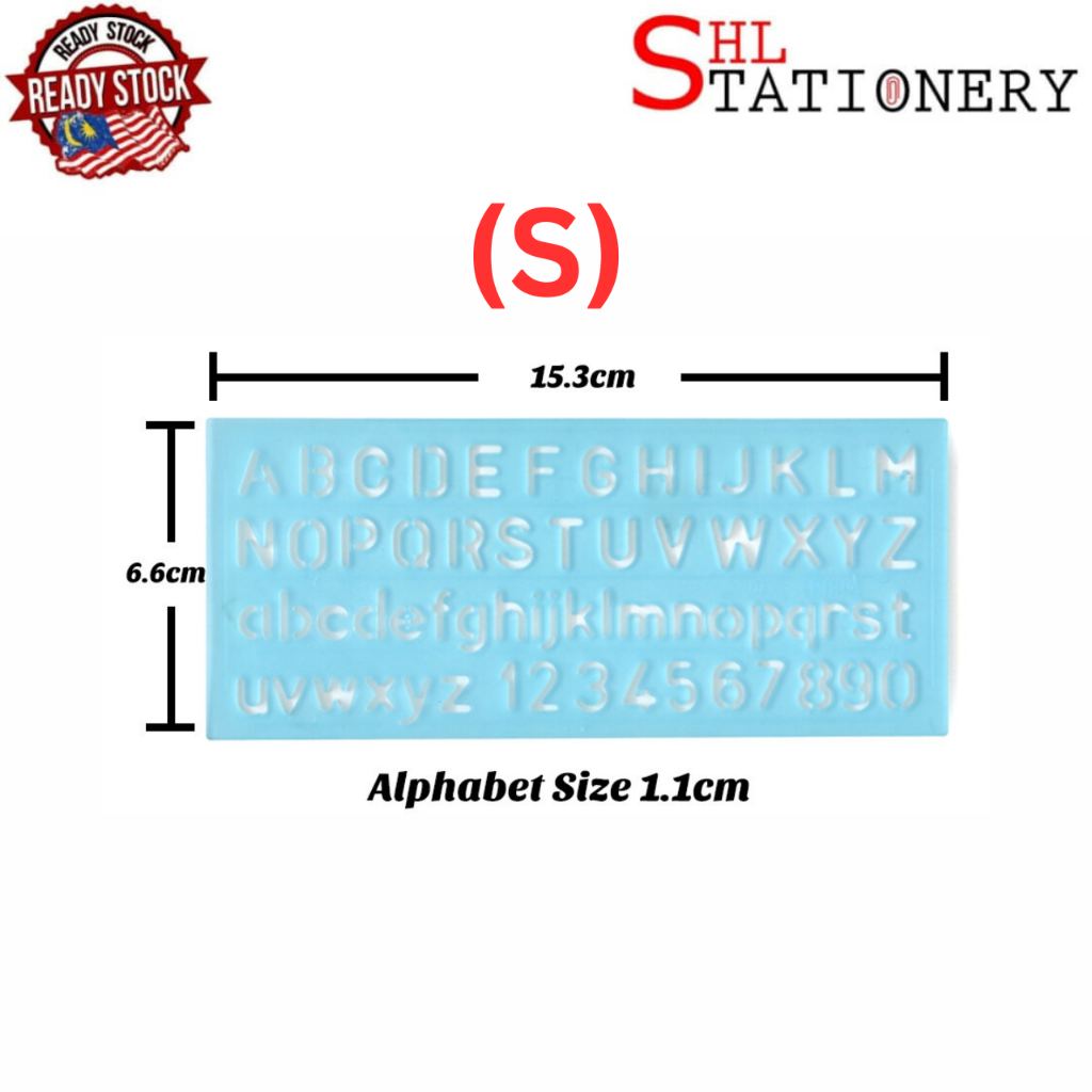 Alphabet Numbers Stencil Ruler ABC Ruler / Pembaris / 尺 (Art/Drawing ...