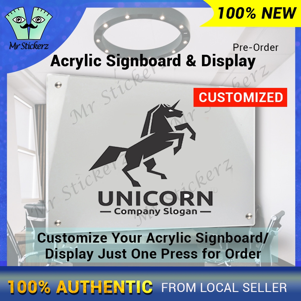 【Pre-Order】Indoor & Outdoor Acrylic Signboard/ Display/ Signage Custom ...