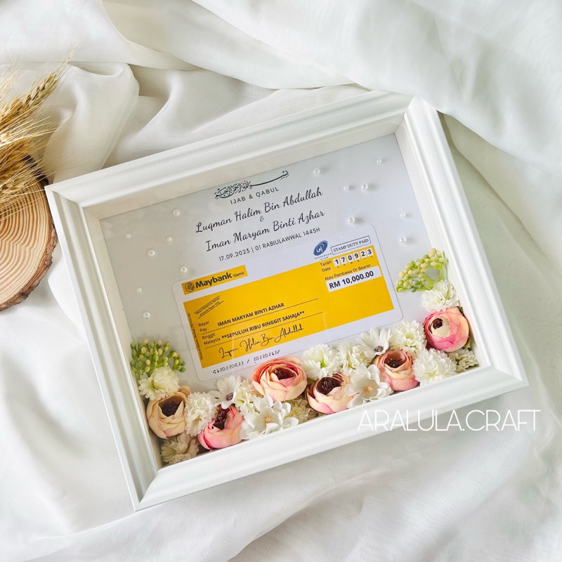 MAHAR FRAME MAS KAHWIN SIAP GUBAH TEMPAH 3D Custom Made | Shopee Malaysia