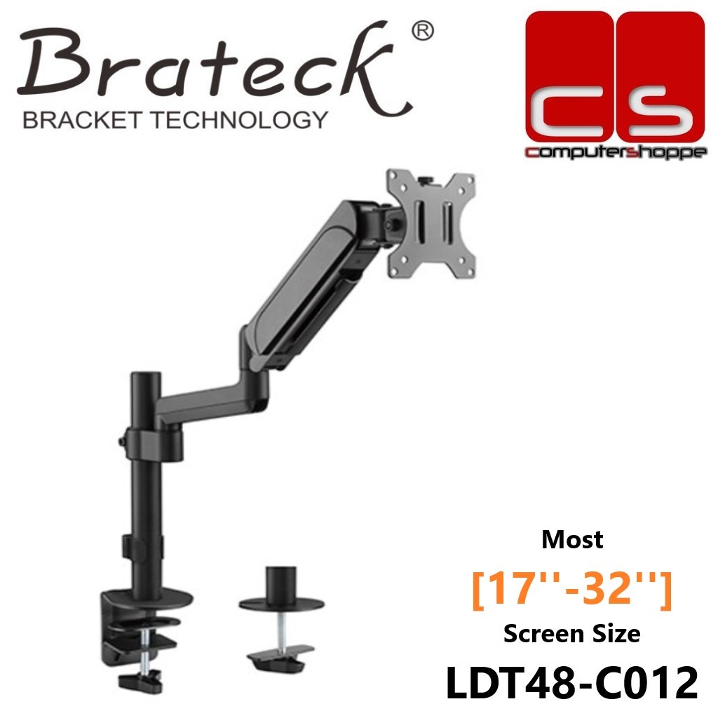 Brateck Single Monitor Pole-Mounted Gas Spring Monitor Arm - LDT48-C012 ...
