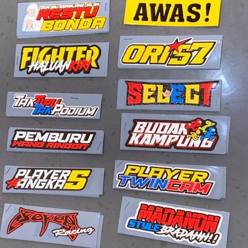 Sticker Reflective )Sofea Racing restu bonda Doa ibu Fighter Tak tipu ...