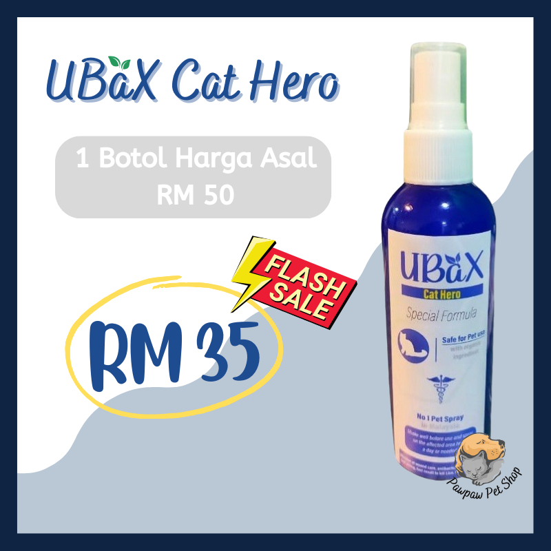 Pawpaw Ubax Kucing Ubat Cat Hero Spray original Ubat Kutu Kurap Fungus ...