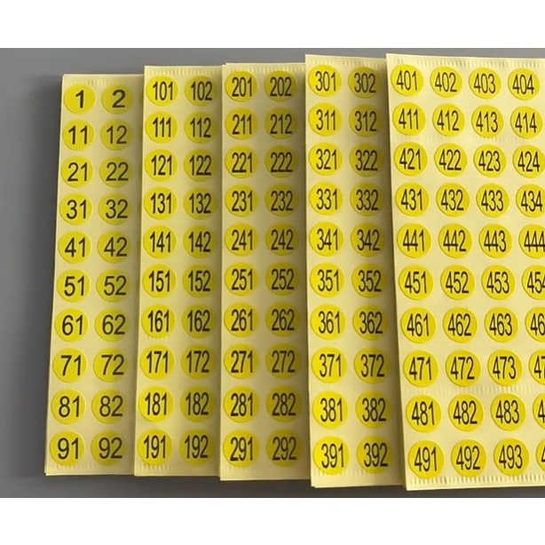 Serial Numbering Label No 1 to 300 500 till 1000 Numbers Stickers ...