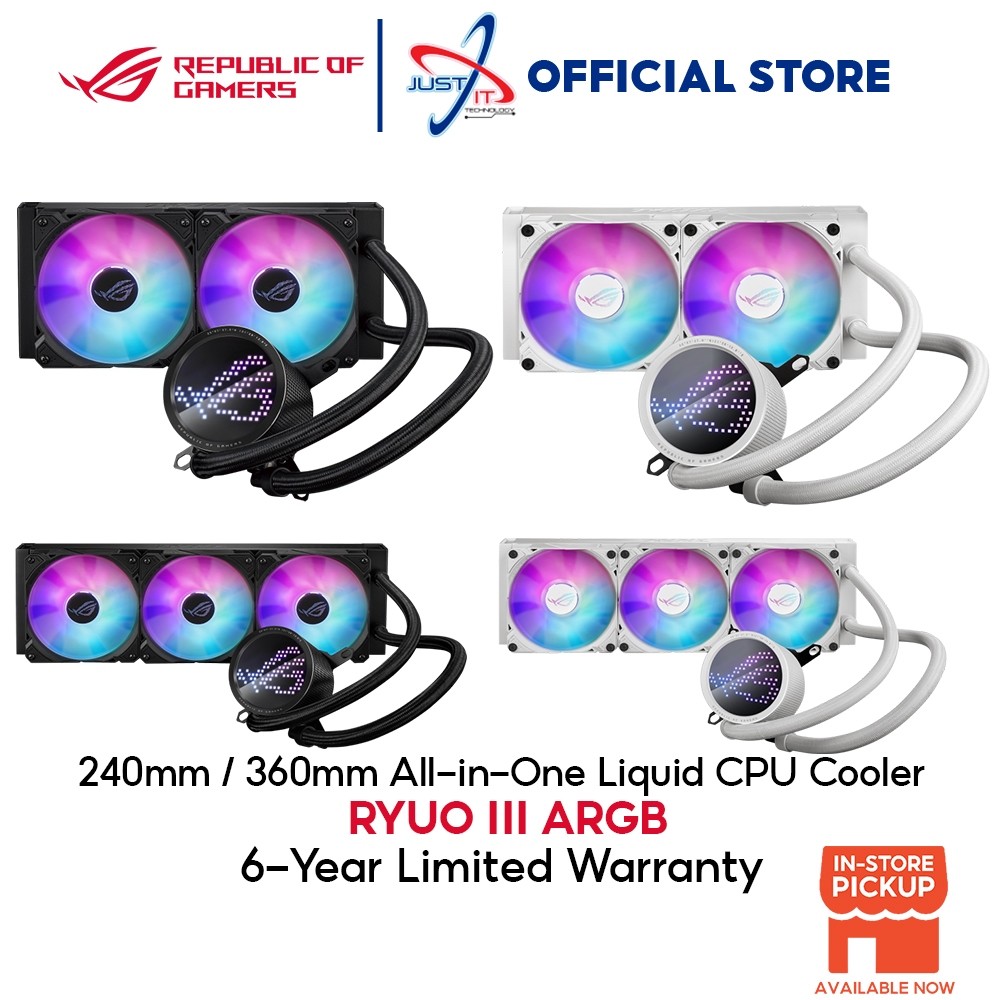 ASUS Rog Ryuo III 240/360 ARGB CPU Liquid Cooler - Black/White | Shopee ...