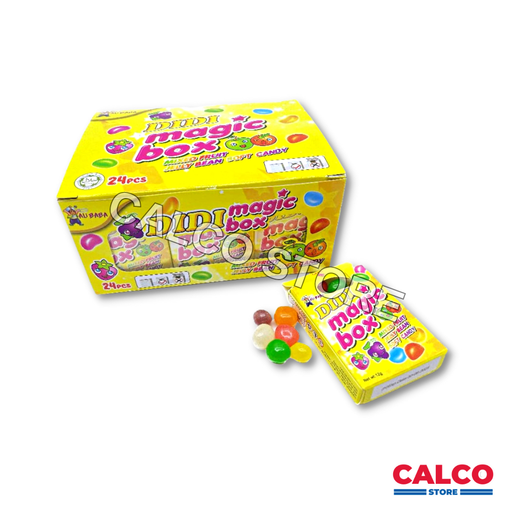 12g x 24pcs Ali Baba Didi Magic Box Mixed Fruit Jelly Bean Soft Candy Campuran Buah Jeli Kacang ...