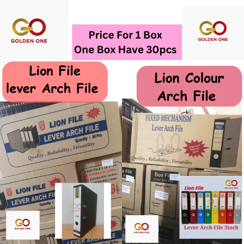 【1CTN=30PCS ! ! !】Lion Lever Arch File 3 Inch /75mm Folder Brilliant ...