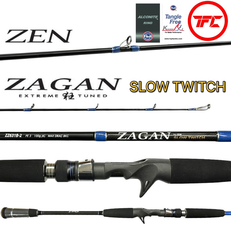 ZEN ZAGAN Slow Twitch Stage 2 II PE3 ZZ631B-2 Baitcast Overhead Jigging ...