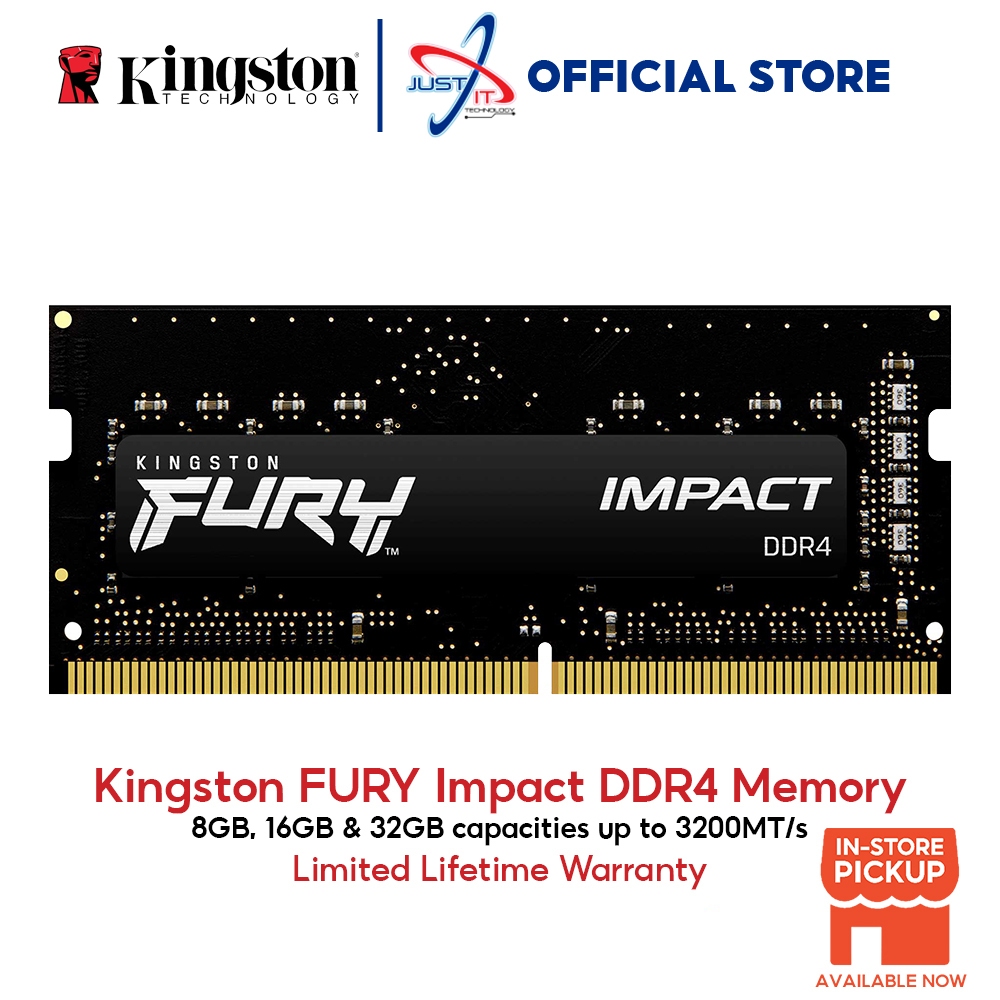 Kingston Fury IMPACT DDR4 3200Mhz Notebook Memory SODIMM LAPTOP (NB) RAM ( 8GB / 16GB / 32GB ...