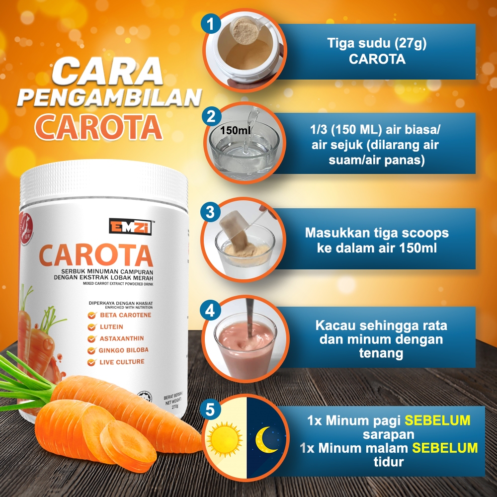 EMZI CAROTA FREE GIFT ORIGINAL HQ MINUMAN CAMPURAN UNTUK KESIHATAN MATA ...