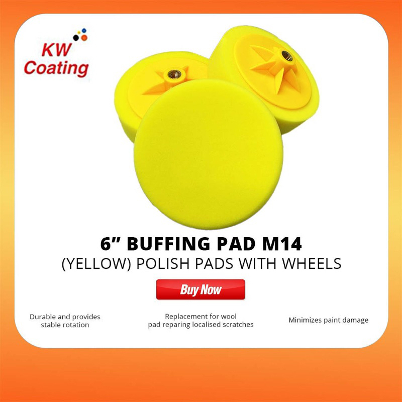 6”Buffing Pad M14 (Yellow) Polish Pads With Wheels GMop Polishing ...