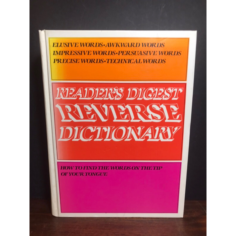 (HB) Reader’s Digest Reverse Dictionary- How to find the right words on ...