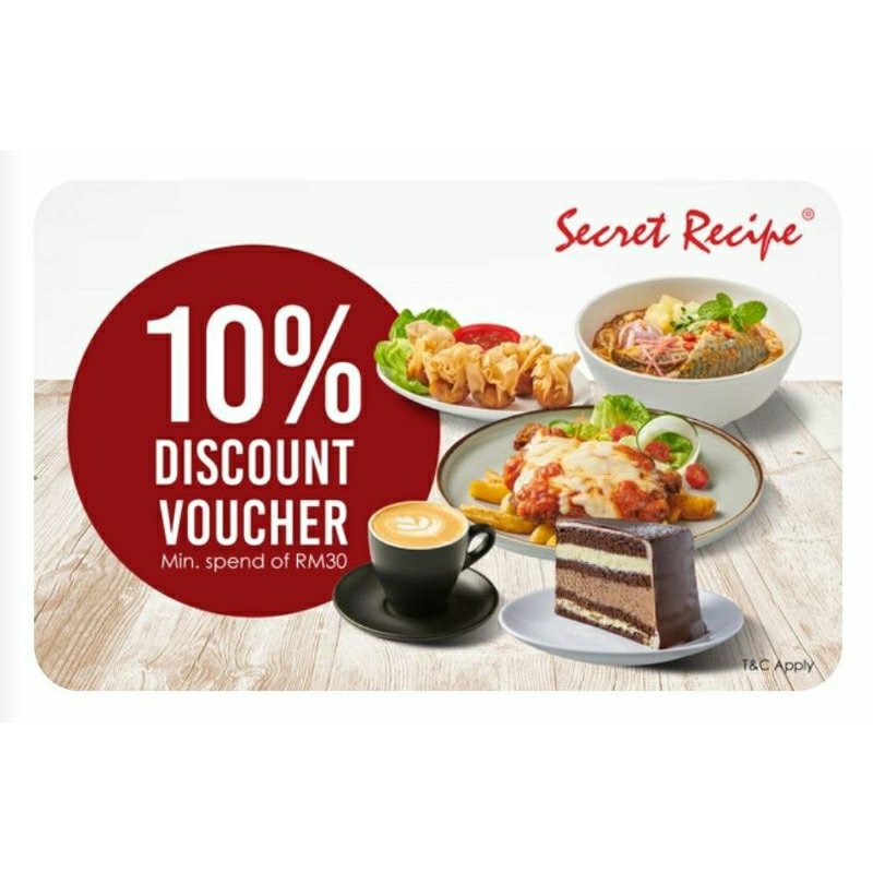 SECRET RECIPE DISCOUNT 10% EVOUCHER | Shopee Malaysia