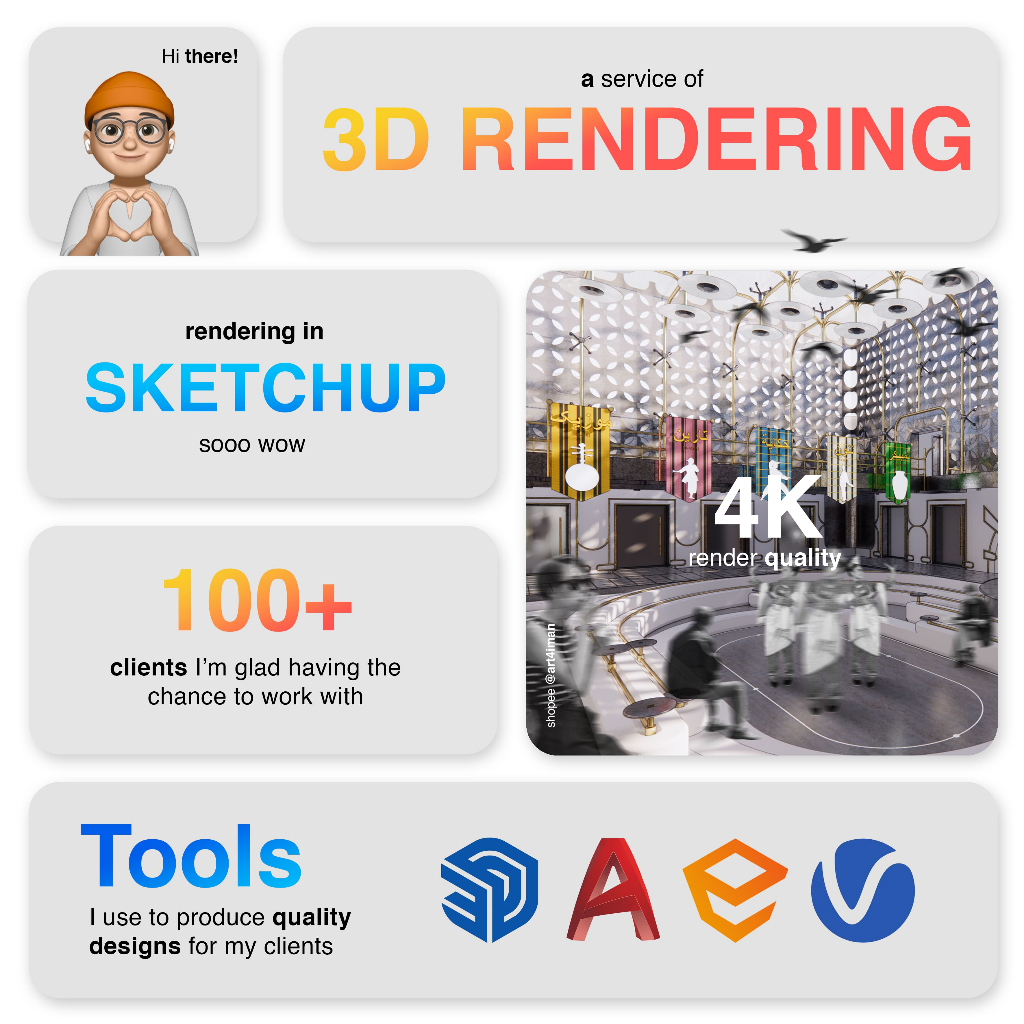 🟠 SERVICE 🟠 SKETCHUP 3D RENDERING SERVICE (HARGA STUDENTS & COMPANY ...