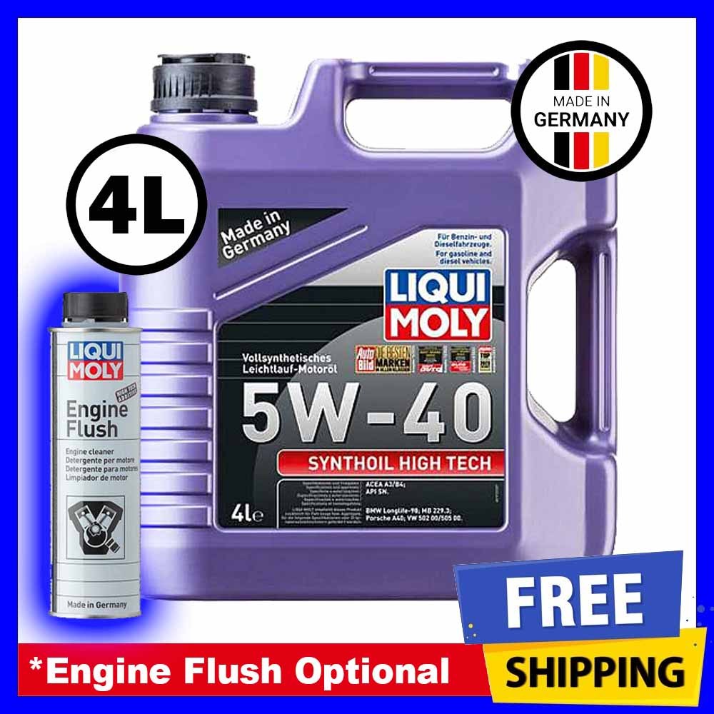 Liqui Moly Synthoil High Tech 5W-40 Engine Oil (5W40 4L or 1Lx4)+Engine ...