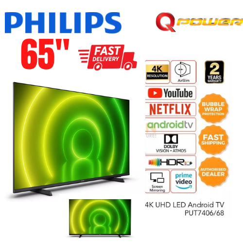 Philips 65" 4K UHD LED Android TV 65PUT7406/68 (2 Years Philips ...