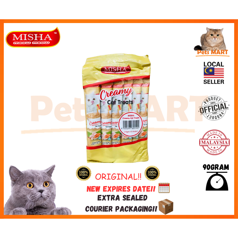 🌟100% ORIGINAL🌟MISHA CAT TREAT FOOD / MAKANAN KUCING / TREAT (15Gx6pcs ...