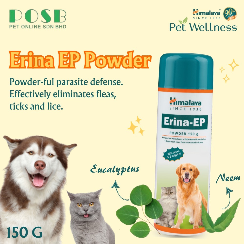 Himalaya Erina-EP Powder for Cats and Dogs with Neem 150g (Tick & Flea ...