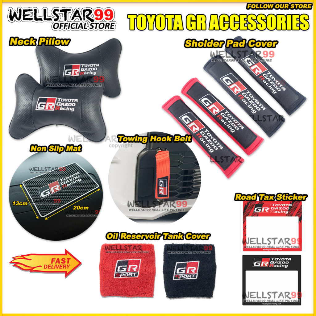 TOYOTA GR GAZOO RACING NON SLIP MAT 20x13cm Shoulder Pad Door Handle ...