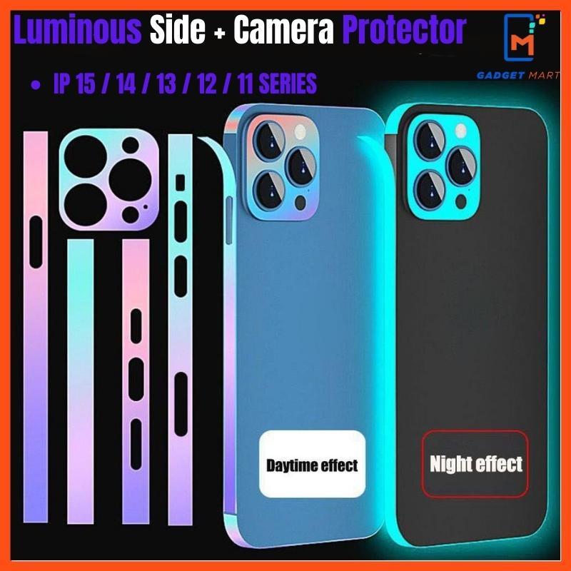 Luminous frame Side Protector For iPhone 16 15 14 13 12 Pro Max Plus ...
