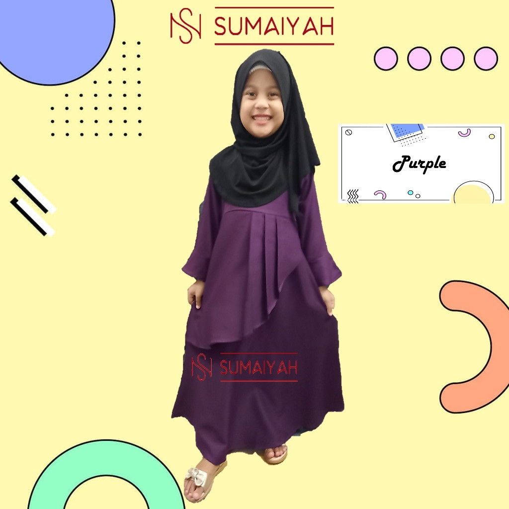 Part1: SUMAIYAH Jubah Budak Peplum kanak-kanak perempuan | Muslimah ...