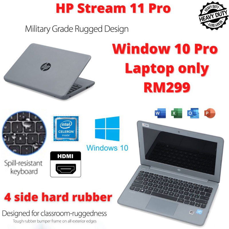 WINDOW LAPTOP HP STEAM 4GB Ram SSD 64GB OFFICE FULL SET BUSINESS LAPTOP ...
