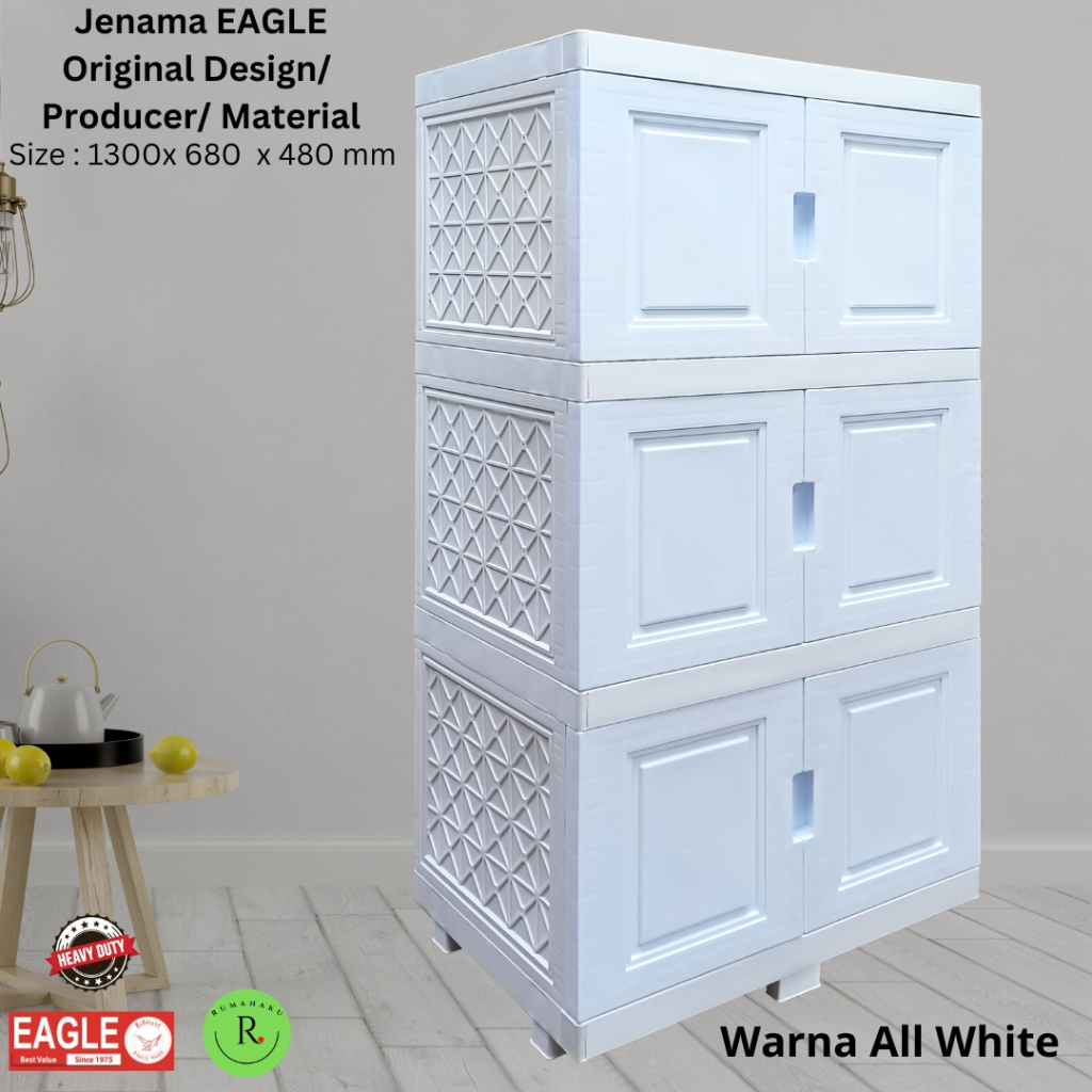 RumahAku {BESAR} Plastic Storage Cabinet/Wardrobe/Almari Baju/Almari ...