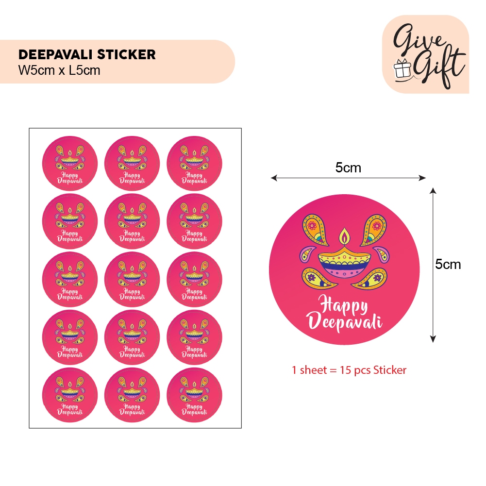 Deepavali / Diwali Stickers for Homemade DIY Jar Box Packaging | Shopee ...