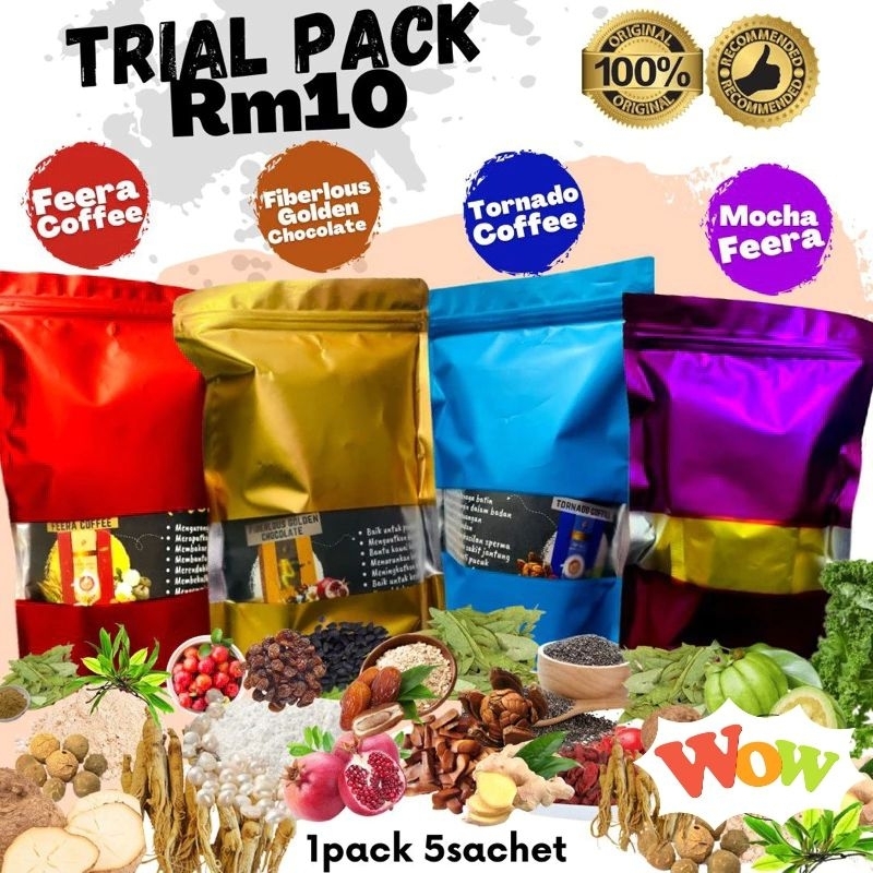 Trial Pack Feera Coffee/Mocha Feera/Fiberlous Coklat/Tornado Coffee ...