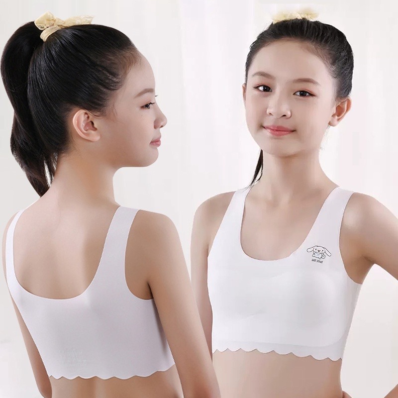 12-16 Years Old ice silk Girls singlet bras Developmental Summer Thin ...