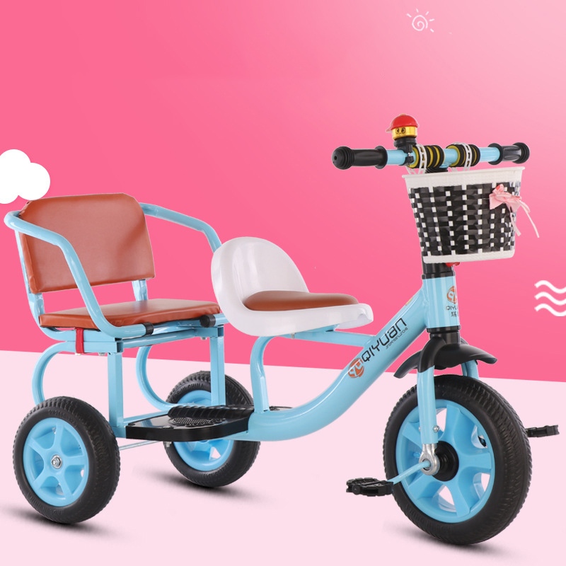 GooGoo Bird Kids Double Seat Tricycle Outdoor Twin Toddler Children Two ...