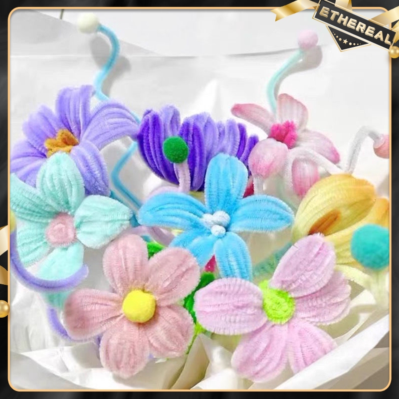 100Pcs Colorful Chenille Stems Pipe Cleaners Assorted Colours Art and ...