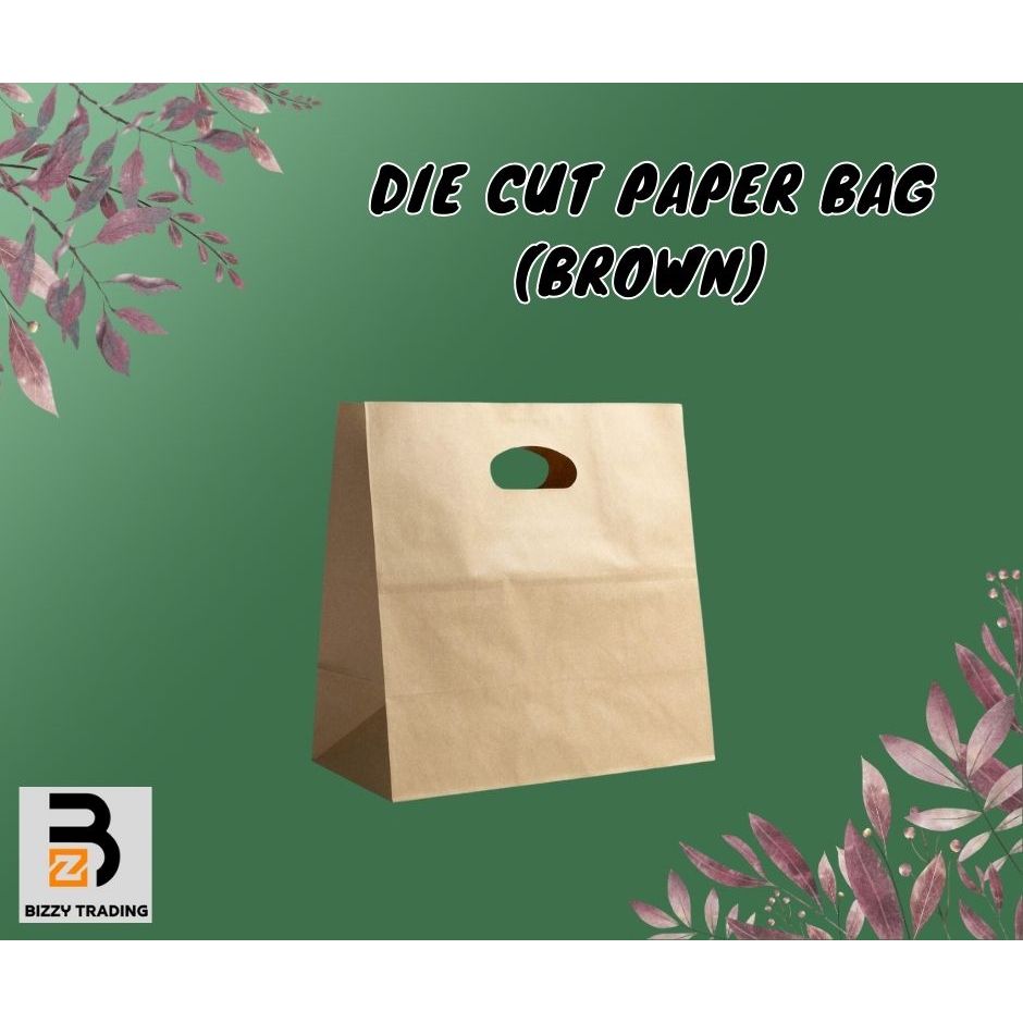 [25PCS] Kraft Paper Bags with Die-Cut Handle – Eco Gift/Shopping Bag ...