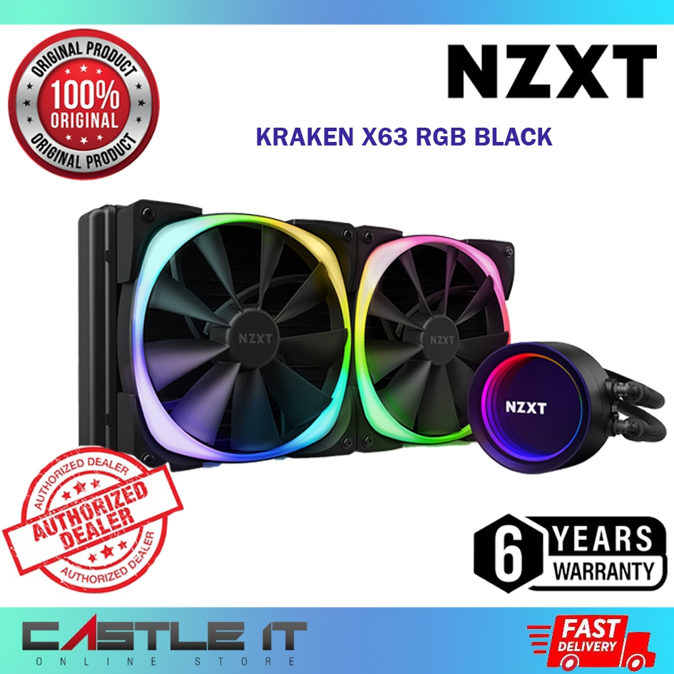 NZXT Kraken Z53 / Z63 RGB ARGB Intel LGA1700 LGA1200 AMD AM5 AIO Liquid CPU Cooler (BLACK ...