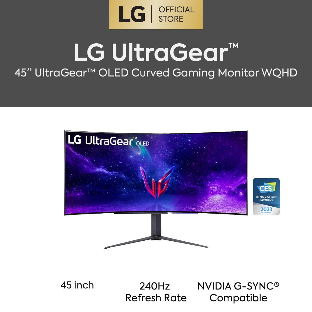 LG 45'' 45GR95QE UltraGear™ OLED Curved Gaming Monitor WQHD with 240Hz ...