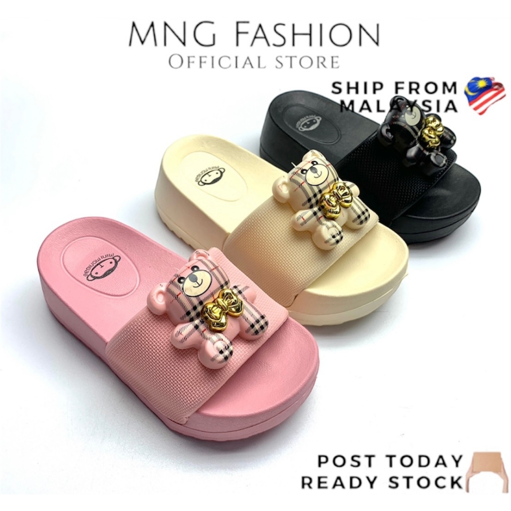 MONIGA KIDS - SIZE 24-35 Sandal Budak Sole Lembut | BEAR | Sliper Budak ...