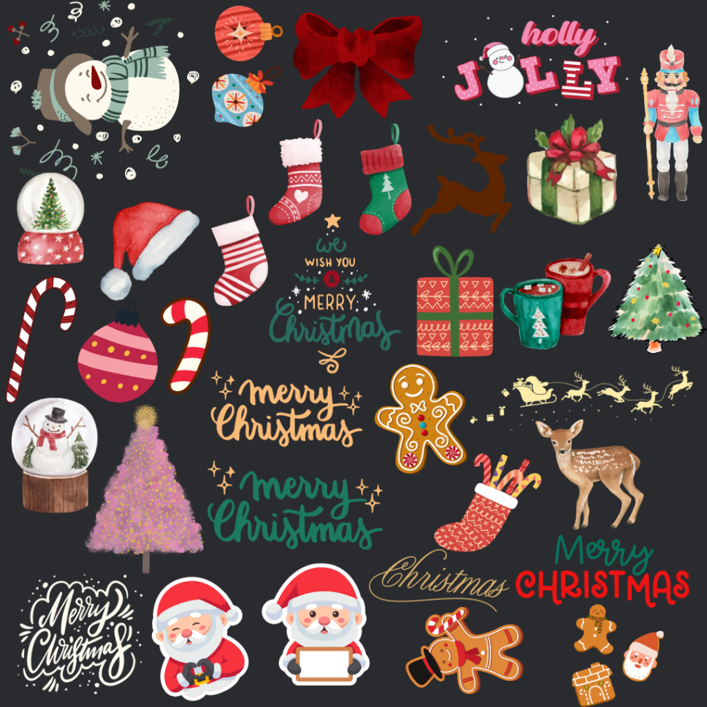 Merry Christmas Stickers Stick On Packaging UV Print 圣诞贴纸 | Shopee Malaysia