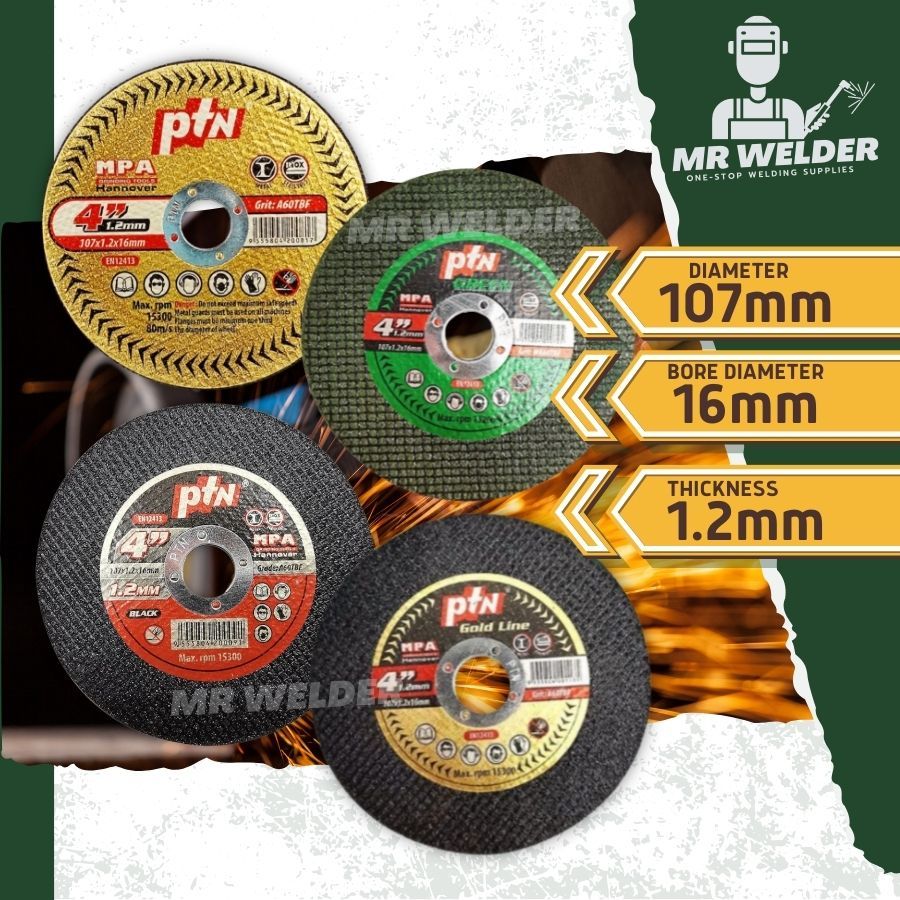 PTN 4" Gold Line, Gold, Green, Black Cutting Disc For Cutting Metal ...