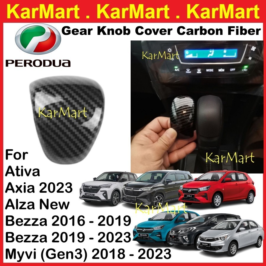 Perodua Ativa Axia New Alza New Bezza Myvi Gear Knob Cover Carbon ...
