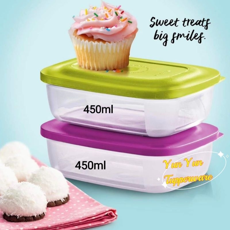 Tupperware Small Rectangular Saver (450ml) - 2pcs | Shopee Malaysia