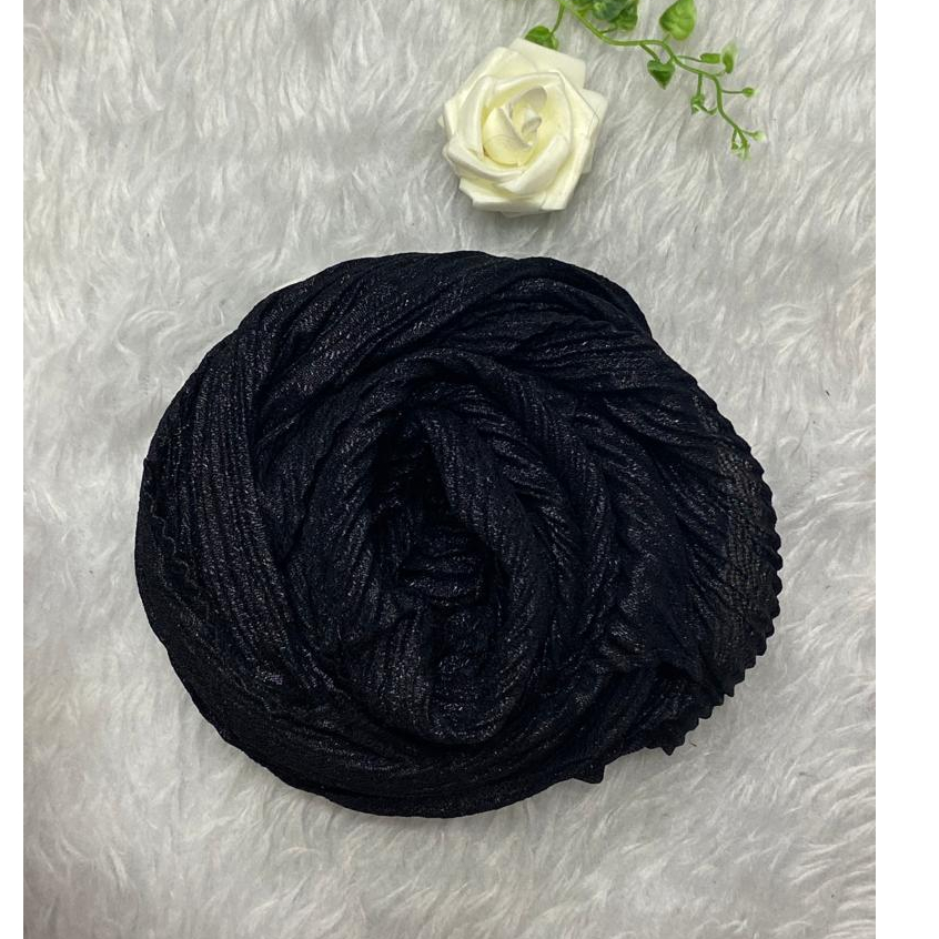 Restock Bidang 45 Tudung Bawal Cornskin Shimring Chiffon Crush Full ...