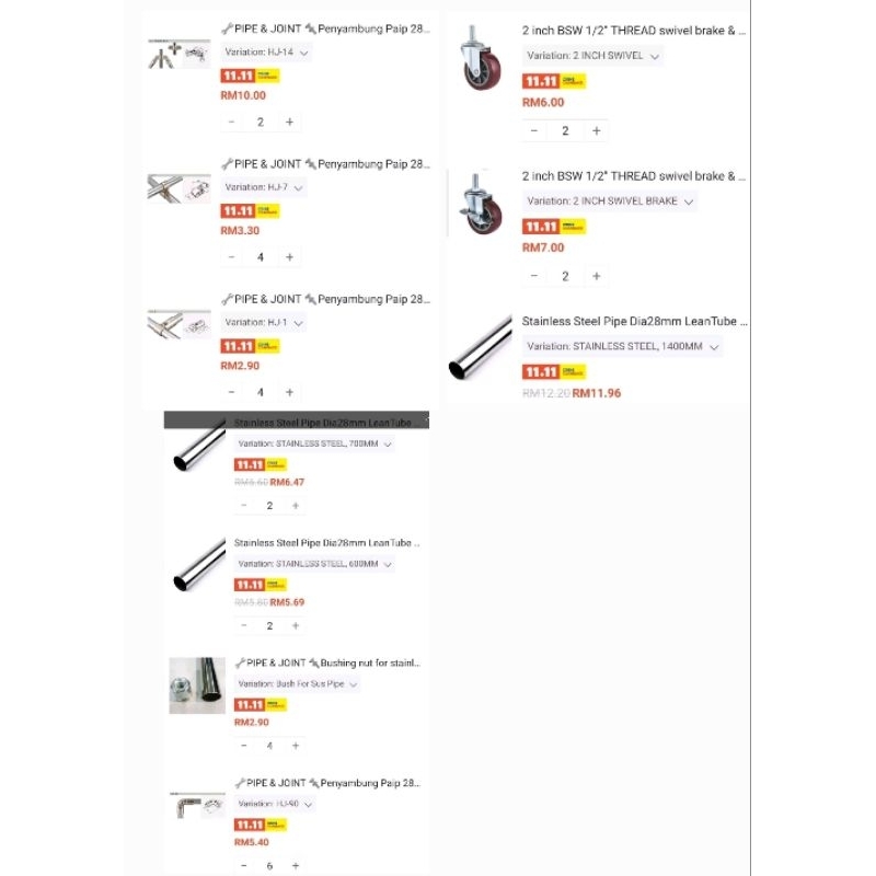 PIPE & JOINT Customer Custom Make Racking, table trolley | Shopee Malaysia