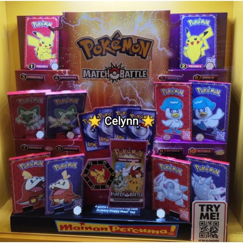 Mcdonald's Mcd Mekdi Happy Meal Pokémon Match Battle Card Collection ...