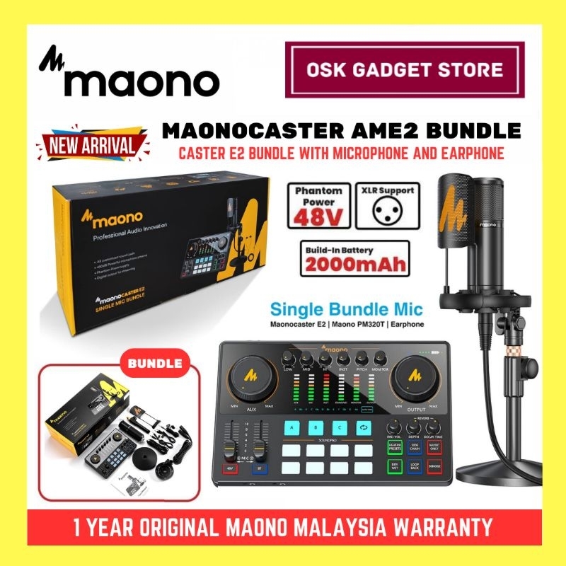 Maono Caster AME2A Bundle Kit | Maonocaster E2 Sound Card + Maono ...